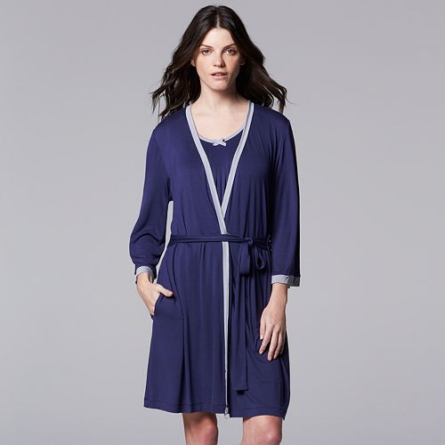 Women's Simply Vera Vera Wang Basic Luxury Wrap Robe