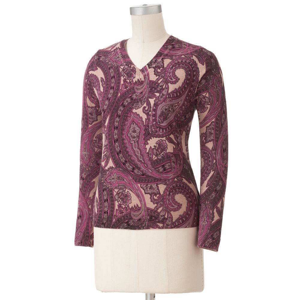 Women's Croft & Barrow® Essential Paisley Sweater