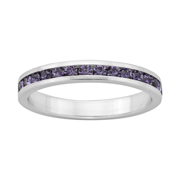 Sterling Silver Purple Crystal Eternity Ring