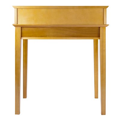 Winsome Solid Wood Writing Desk with Hutch Honey