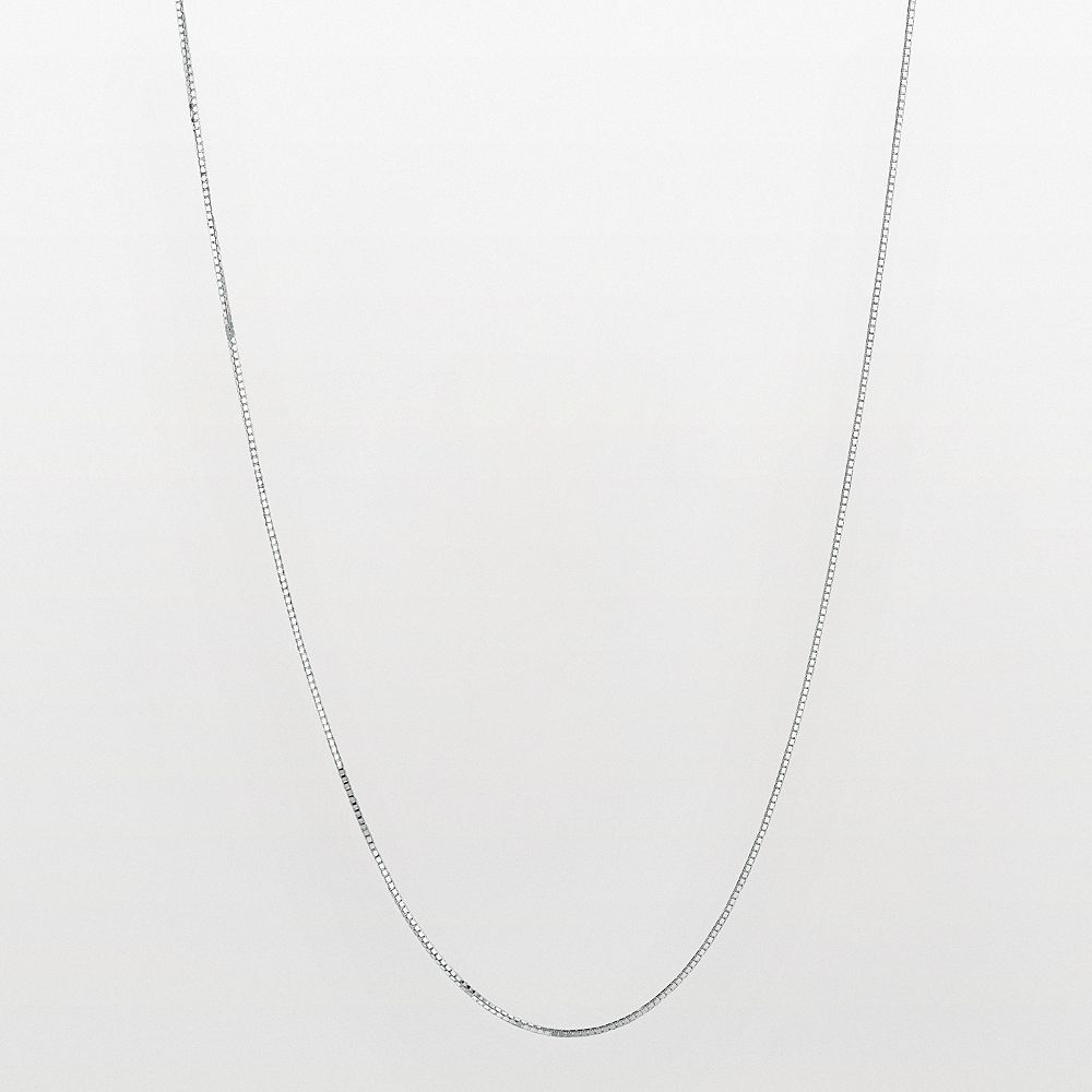 Karat Rush 10k White Gold Adjustable Box Chain Necklace