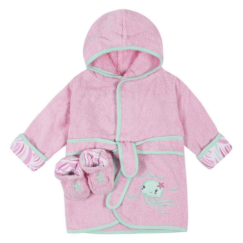 Baby Girl Just Born® Robe & Booties Set