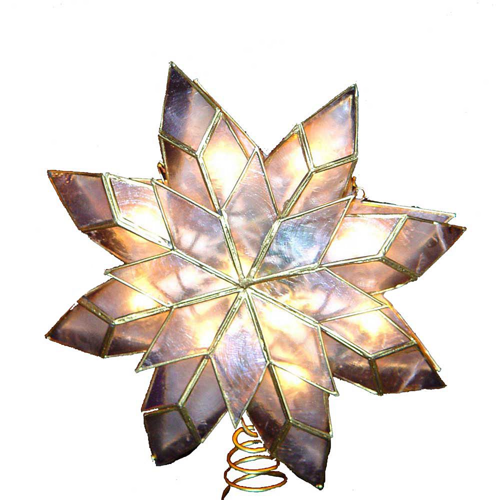 Kurt Adler Capiz Star Pre-Lit Tree Topper
