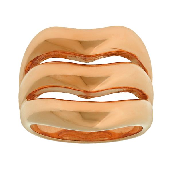 LYNX Rose Gold Tone Stainless Steel Openwork Ring