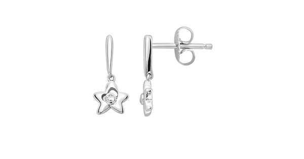 Little Diva Diamonds Sterling Silver Diamond Accent Star Drop Earrings ...