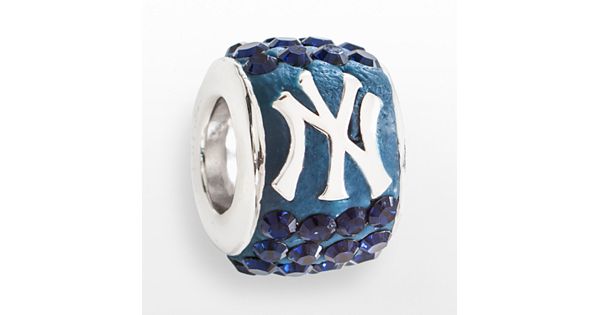 LogoArt New York Yankees Sterling Silver Crystal Logo Bead - Made with ...