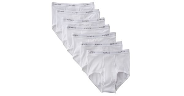 Mens Hanes Classics 6 Pk Full Cut White Briefs