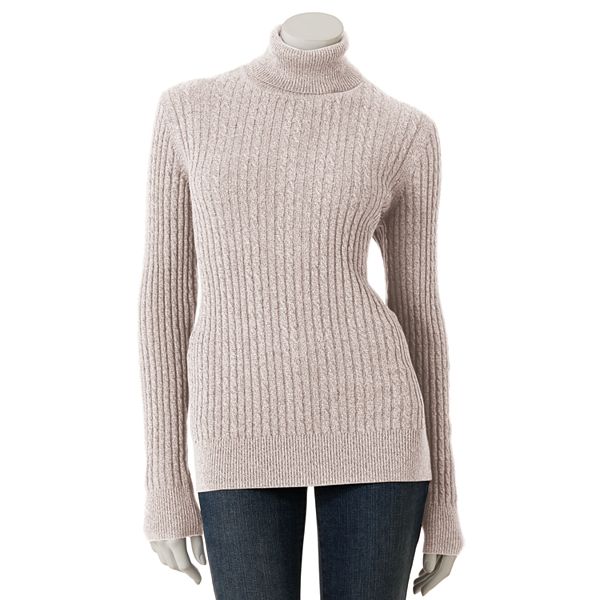 Womens Croft And Barrow® Cable Knit Turtleneck Sweater