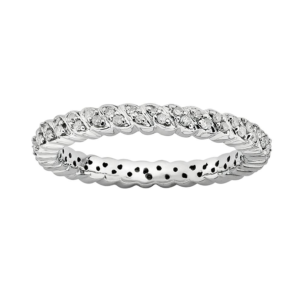 Stacks & Stones Sterling Silver 1/6-ct. T.W. Diamond Stack Ring