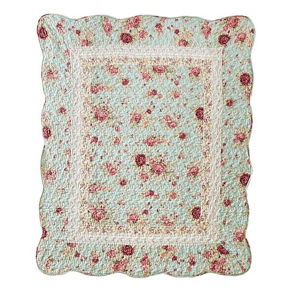 Antique Rose Reversible Quilted Throw