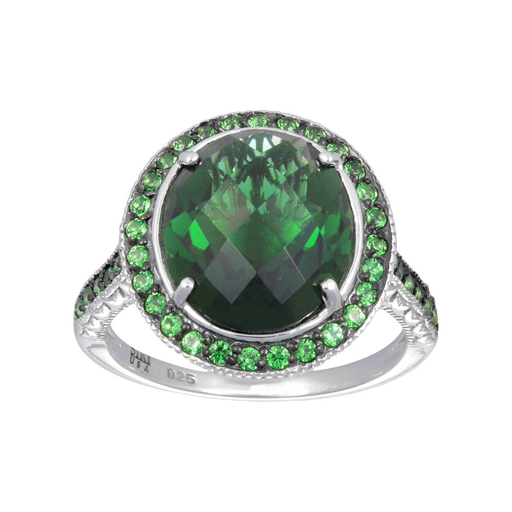 SIRI USA by TJM Sterling Silver Simulated Green Quartz & Green Cubic ...