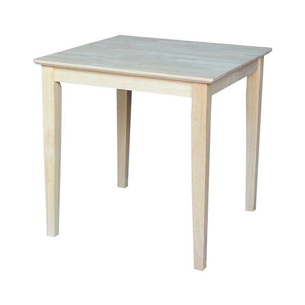 International Concepts Unfinished 30-Inch Square Shaker-Styled Table