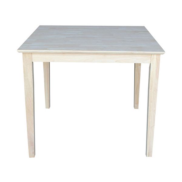 International Concepts Unfinished 36-Inch Square Shaker-Styled Table