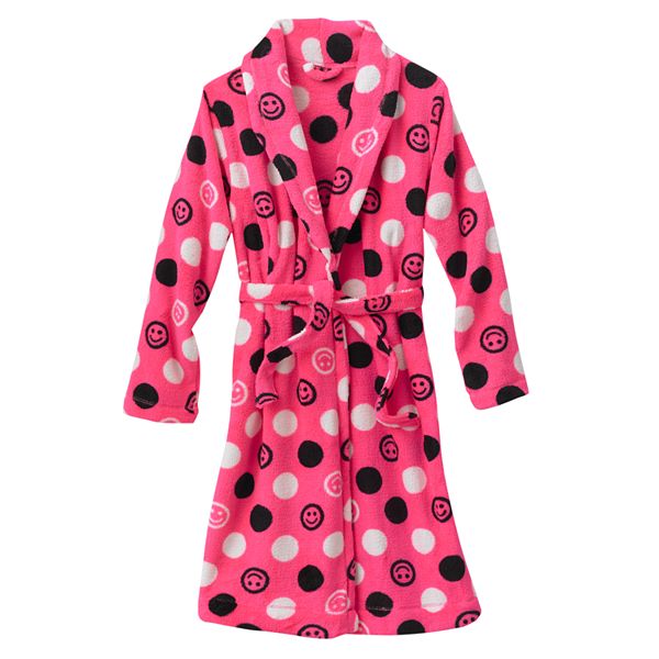 SO® Smiley Dot Fleece Robe - Girls