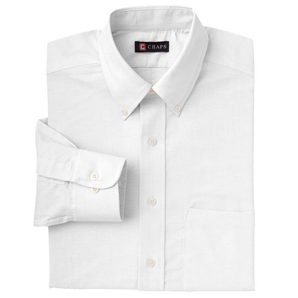 Mens Chaps Classic Fit Solid Oxford Button Down Collar Dress Shirt