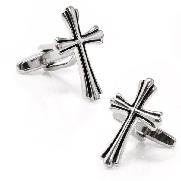 Silver Cross Cuff Links