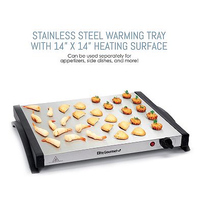 Elite Gourmet Stainless Steel Electric Double Buffet Server