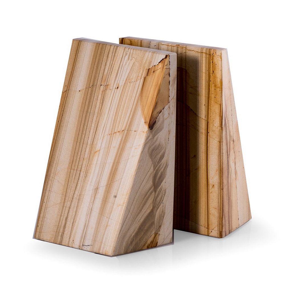 Marble Wedge Bookend Table Decor 2-piece Set