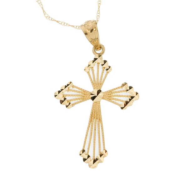 10k Gold Openwork Cross Pendant