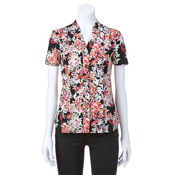 212 Collection Printed Pintuck Blouse - Women's