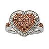 Sterling Silver 1/2-ct. T.W. Red and White Diamond Heart Ring