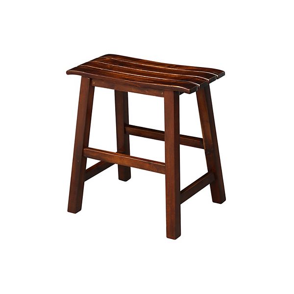 International Concepts Solid Wood Slatted 18-in. Seat Stool