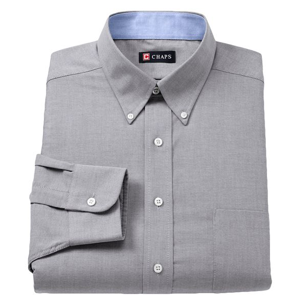 Mens Chaps Classic Fit Oxford Solid Button Down Collar Dress Shirt