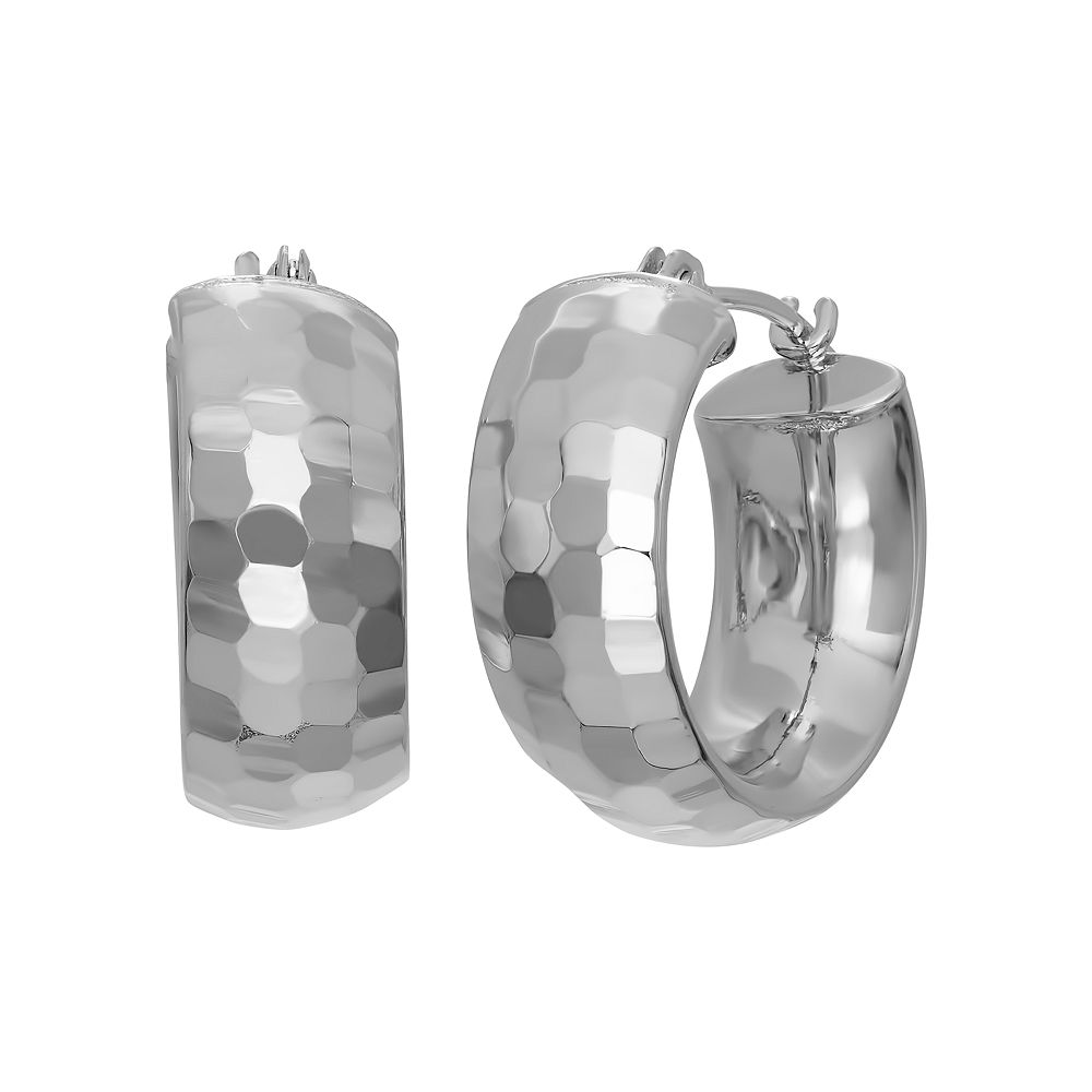 Jordan Blue 14k Gold Hammered Hoop Earrings