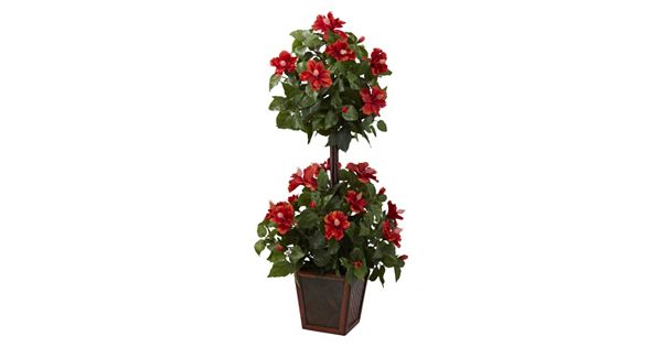 nearly natural 3 1/4-ft. Potted Hibiscus Topiary