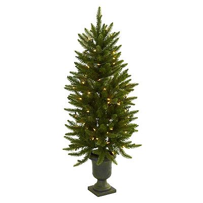 Nearly Natural 4 ft. Christmas Tree with Urn Clear Lights