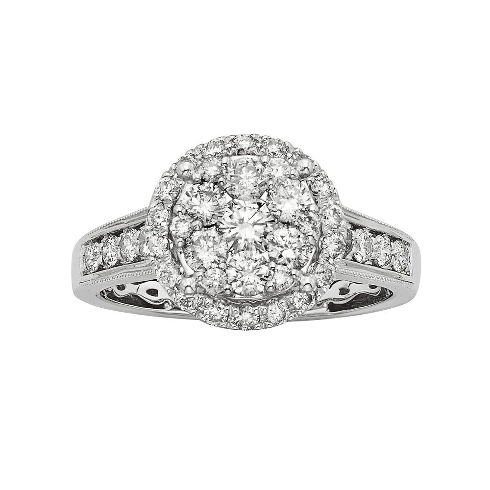 The Regal Collection IGL Certified Diamond Halo Engagement Ring in 14k ...