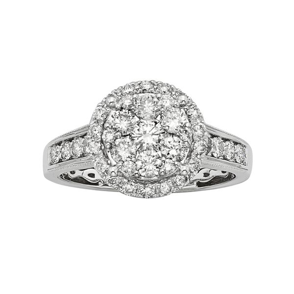 The Regal Collection IGL Certified Diamond Halo Engagement Ring in 14k ...