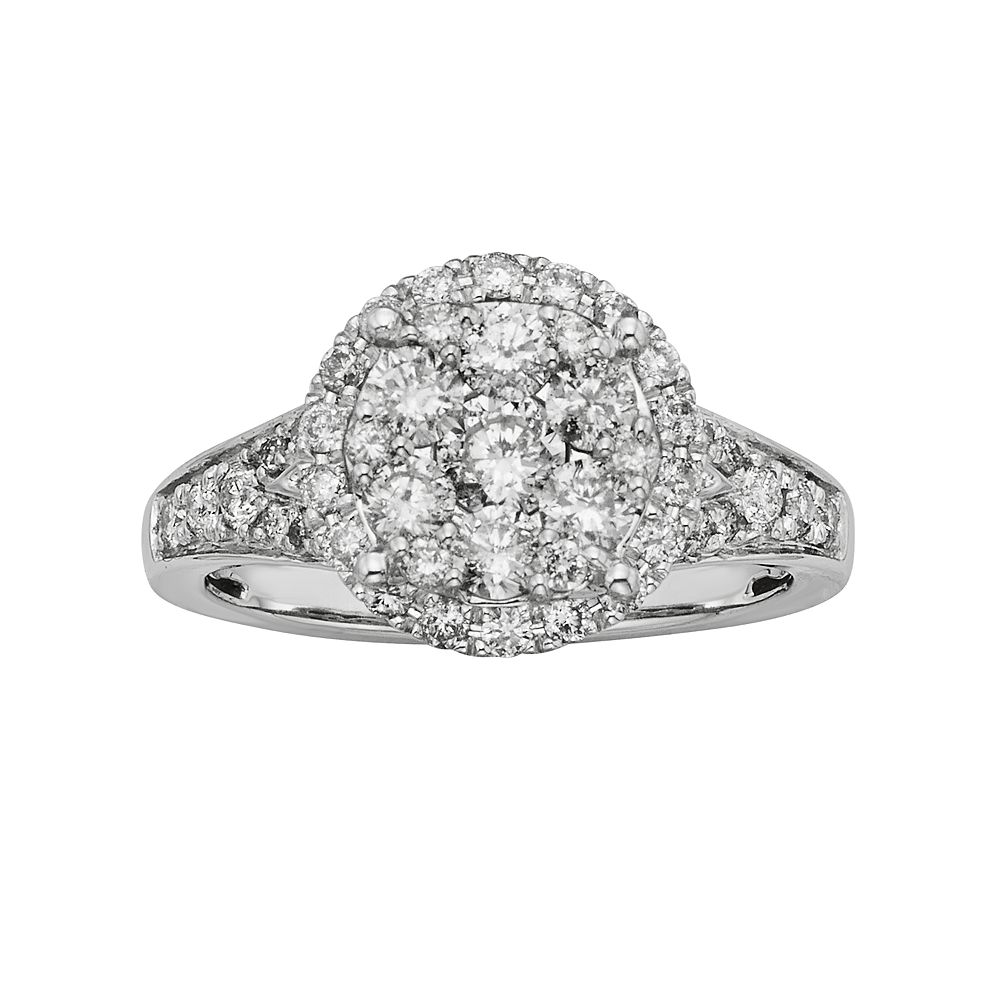The Regal Collection IGL Certified Diamond Halo Engagement Ring in 14k ...