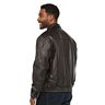 Men's Vintage Leather Banded Bottom Jacket