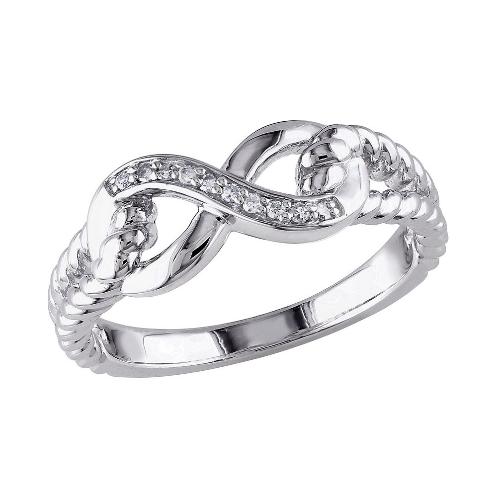 Stella Grace Sterling Silver Diamond Accent Infinity Ring