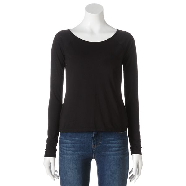 Mudd® Burnout Long-Sleeved Tee - Juniors