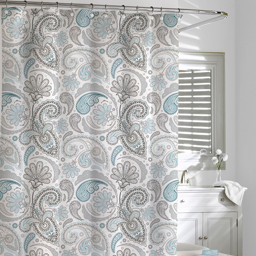 Kassatex Floral Swirls Fabric Shower Curtain