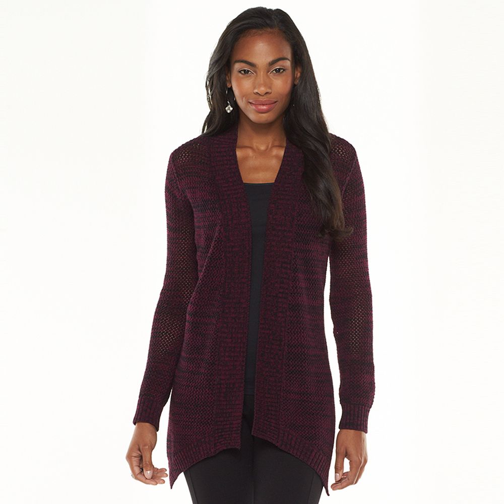Women's AB Studio Marled Open-Front Cardigan