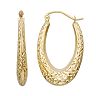 Jordan Blue 14k Gold Textured Oval Hoop Earrings