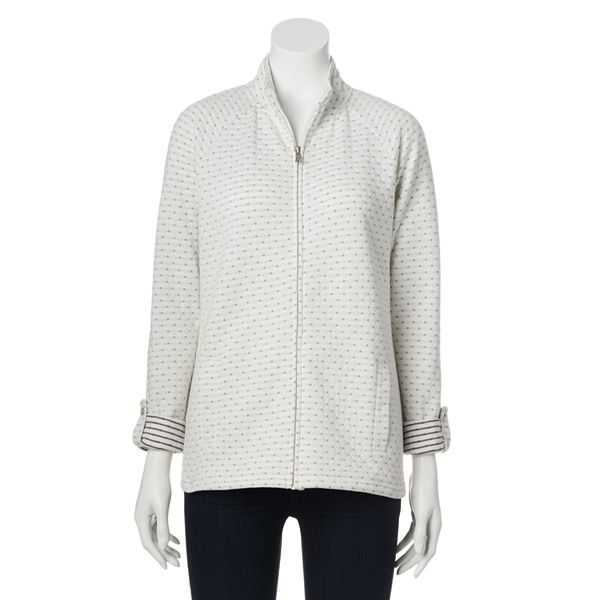Women's Croft & Barrow® Jacquard Roll-Tab Jacket