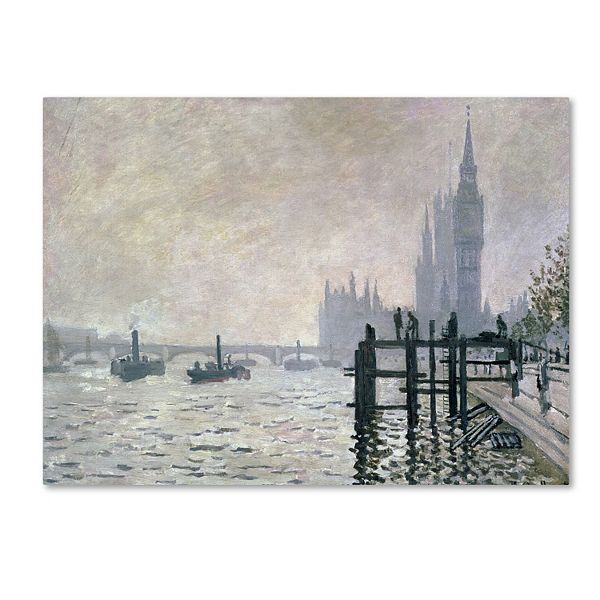 30'' x 47'' ''The Thames Below Westminster'' Canvas Wall Art by Claude ...