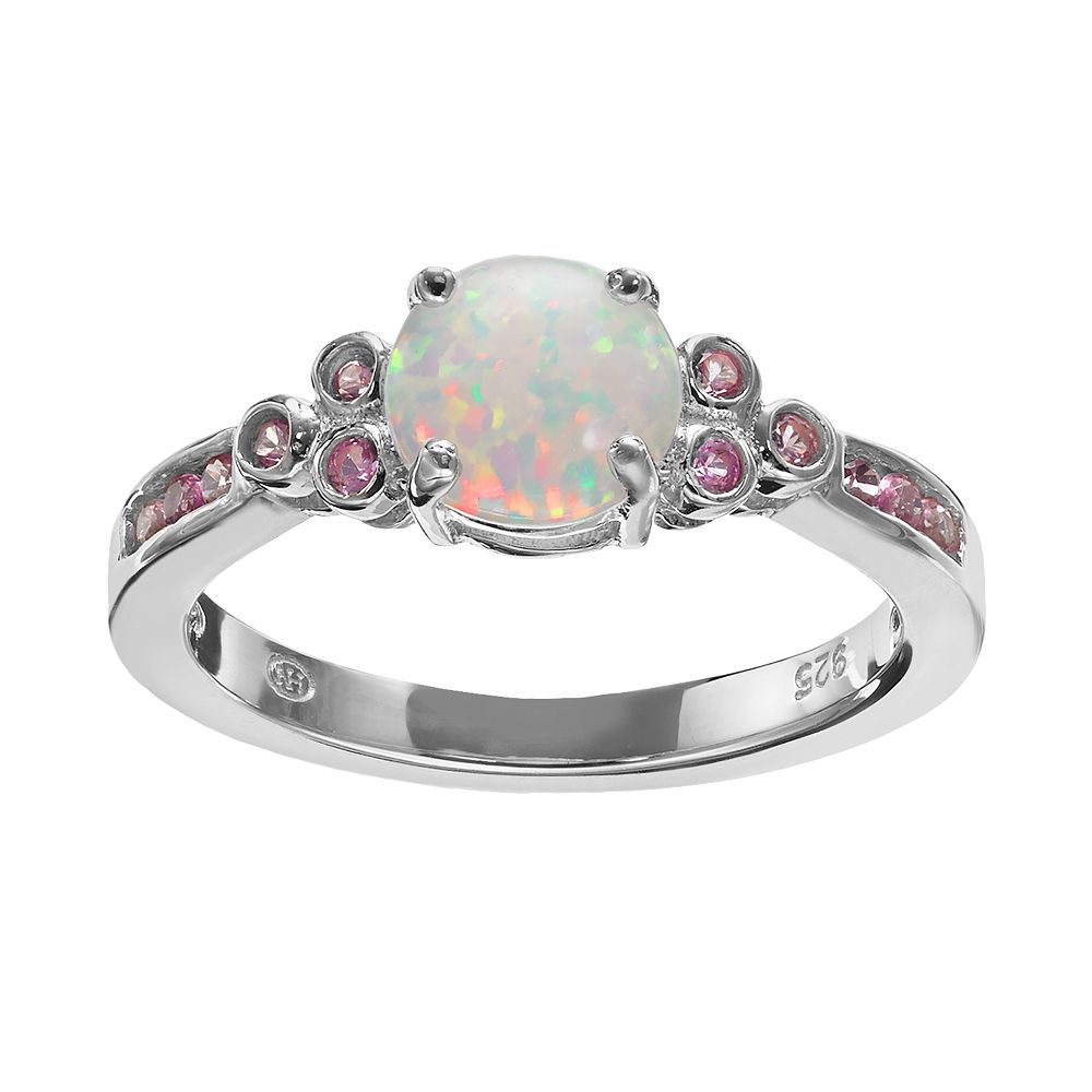 Classic Treasures Lab-Created Opal and Lab-Created Pink Sapphire ...
