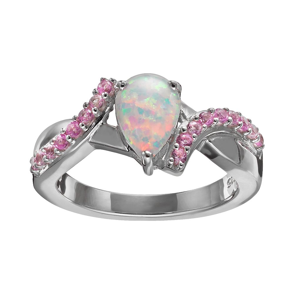 Classic Treasures Lab-Created Opal and Lab-Created Pink Sapphire ...