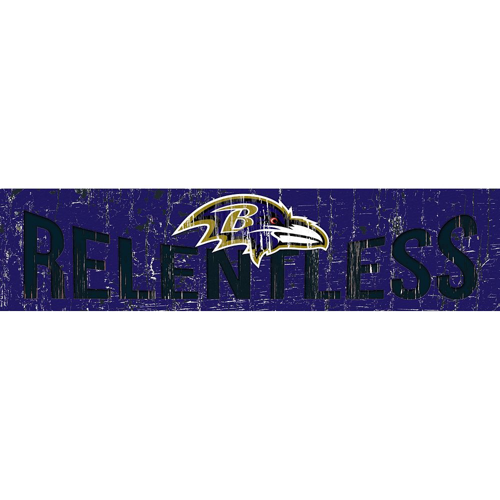 Baltimore Ravens 6" x 24" Slogan Wood Sign