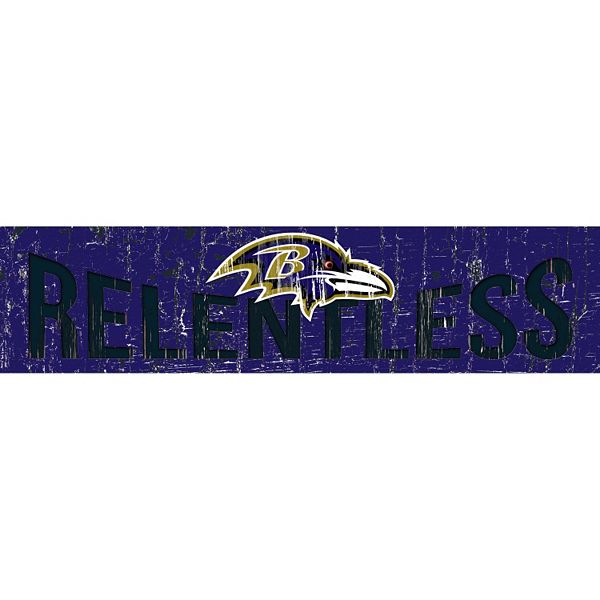 Baltimore Ravens 6" x 24" Slogan Wood Sign