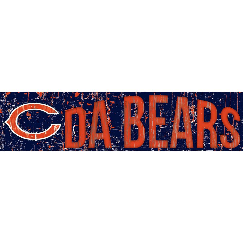 Chicago Bears 6" x 24" Slogan Wood Sign