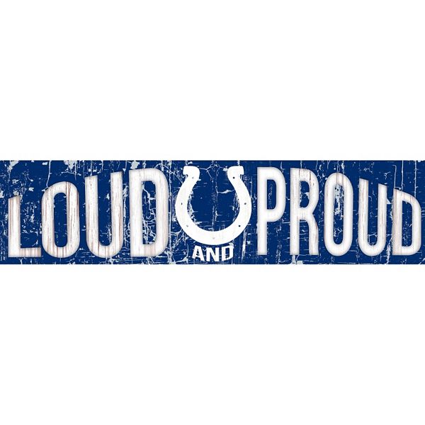 Indianapolis Colts 6" x 24" Slogan Wood Sign