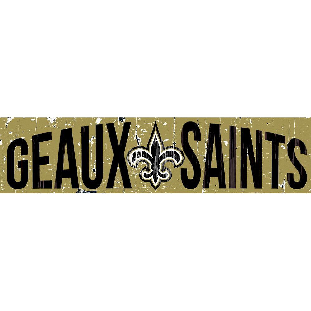 New Orleans Saints 6" x 24" Slogan Wood Sign