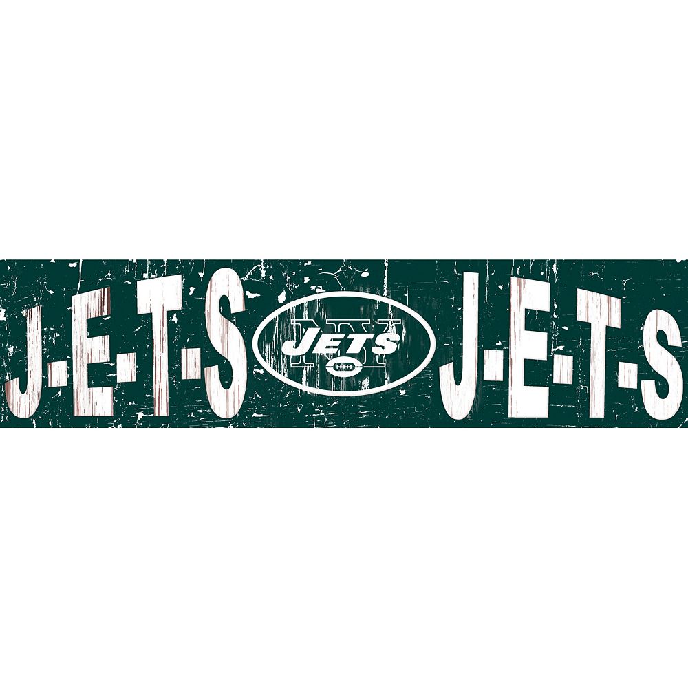 New York Jets 6" x 24" Slogan Wood Sign