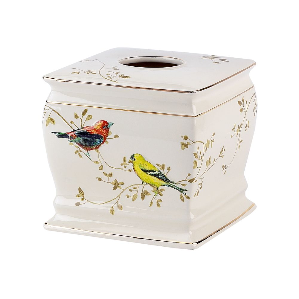 Avanti Gilded Birds Tissue Box Cover
